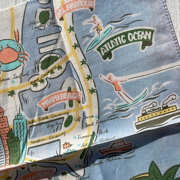 Accessories | Vintage Florida Miami Map Handkerchief | Poshmark